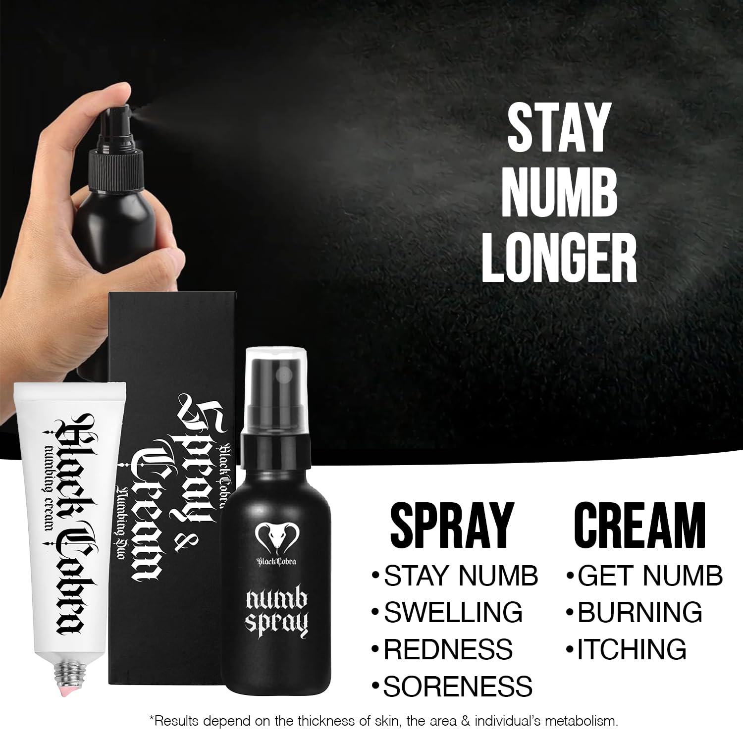 TATTOO NUMB SPRAY + NUMBING CREAM 'DUO' – BlackCobraSupply.com